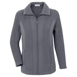 WITT WEIDEN Fleece-Jacke in grau-meliert | Gr.: 44