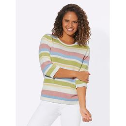 WITT WEIDEN 3/4 Arm-Pullover in hortensie-ecru-geringelt | Gr.: 40