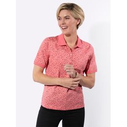 WITT WEIDEN Poloshirt in flamingo-dunkelrot-getupft | Gr.: 48