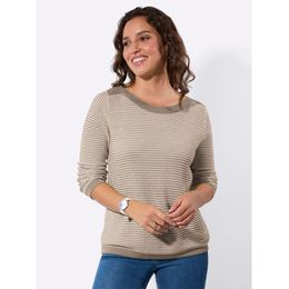 WITT WEIDEN Langarm-Pullover in sesam-ecru-gemustert | Gr.: 36