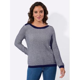 WITT WEIDEN Langarm-Pullover in marine-ecru-gemustert | Gr.: 40