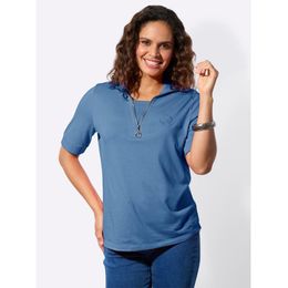 WITT WEIDEN Poloshirt in mittelblau | Gr.: 36