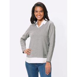 WITT WEIDEN 2-in-1-Shirt in grau-wei&szlig; | Gr.: 36