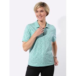 WITT WEIDEN Poloshirt in mint-aquapetrol-getupft | Gr.: 42
