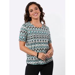 WITT WEIDEN Kurzarm-Shirt in mint-salbei-bedruckt | Gr.: 40