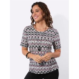 WITT WEIDEN Kurzarmshirt in rosé-erika-bedruckt | Gr.: 40