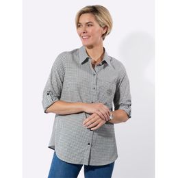 WITT WEIDEN Longbluse in khaki-wei&szlig;-kariert | Gr.: 42