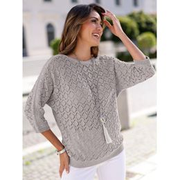 WITT WEIDEN Ajour-Pullover in hellgrau-meliert | Gr.: 36