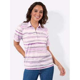 WITT WEIDEN Poloshirt in violett-weiß-geringelt | Gr.: 38