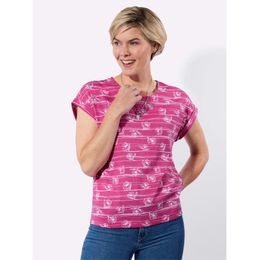 WITT WEIDEN Shirt in fuchsia-wei&szlig;-bedruckt | Gr.: 40