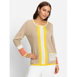 WITT WEIDEN Pullover in beige-champagner-gemustert | Gr.: 40