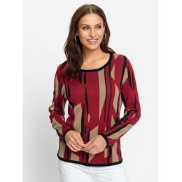 WITT WEIDEN Pullover in camel-rot-gemustert | Gr.: 36