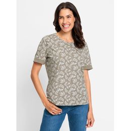 WITT WEIDEN Print-Shirt in schlamm-bedruckt | Gr.: 40