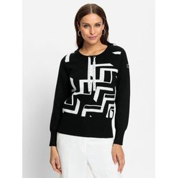 WITT WEIDEN Pullover in schwarz-weiß-gemustert | Gr.: 40