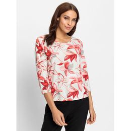 WITT WEIDEN Print-Shirt in ecru-rot-bedruckt | Gr.: 54
