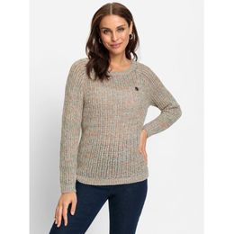 WITT WEIDEN Pullover in papaya-ecru-gemustert | Gr.: 44