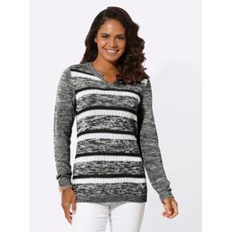 WITT WEIDEN Langarm-Pullover in schwarz-weiß-gemustert | Gr.: 36