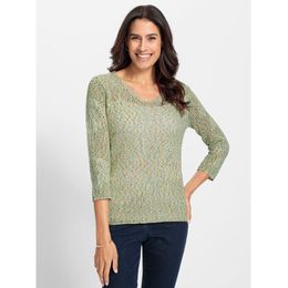 WITT WEIDEN Ajour-Pullover in lindgr&uuml;n-meliert | Gr.: 42