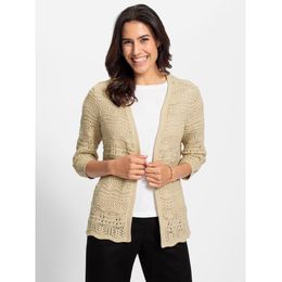 WITT WEIDEN Ajourstrickjacke in sand | Gr.: 52
