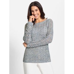 WITT WEIDEN Ajourpullover in rauchblau-meliert | Gr.: 40