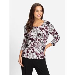 WITT WEIDEN Print-Shirt in ecru-burgund-bedruckt | Gr.: 40