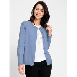 WITT WEIDEN Feinstrickjacke in blau-meliert | Gr.: 36-38