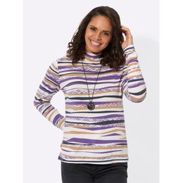 WITT WEIDEN Langarmshirt in camel-lila-bedruckt | Gr.: 40