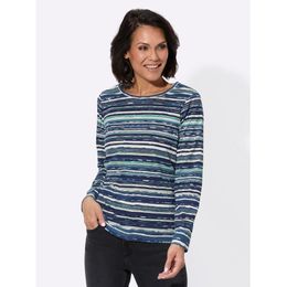 WITT WEIDEN Langarm-Shirt in marine-ozean-bedruckt | Gr.: 54