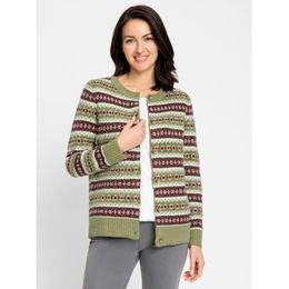 WITT WEIDEN Jacquard-Strickjacke in schilf-bordeaux-gemustert | Gr.: 44