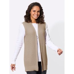 WITT WEIDEN Long-Strickweste in beige | Gr.: 36