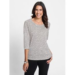WITT WEIDEN Shirt in wei&szlig;-grau-bedruckt | Gr.: 42