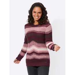 WITT WEIDEN Langarm-Pullover in bordeaux-graphit | Gr.: 38