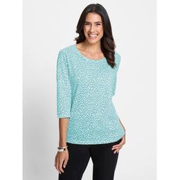 WITT WEIDEN Shirt in wei&szlig;-ozean-bedruckt | Gr.: 48