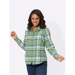 WITT WEIDEN Flanellbluse in eucalyptus-mittelblau-kariert | Gr.: 40