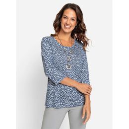 WITT WEIDEN Shirt in wei&szlig;-jeansblau-bedruckt | Gr.: 48