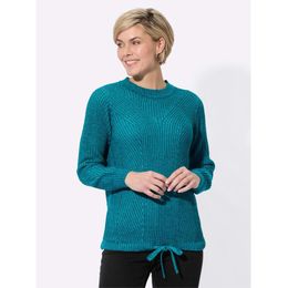 WITT WEIDEN Bouclé-Pullover in aquapetrol-türkis-meliert | Gr.: 38
