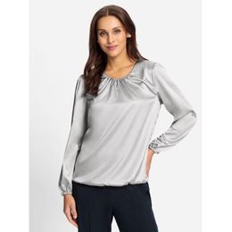 WITT WEIDEN Satin-Bluse in hellgrau | Gr.: 40