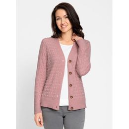 WITT WEIDEN Ajour-Strickjacke in rosenquarz-meliert | Gr.: 42