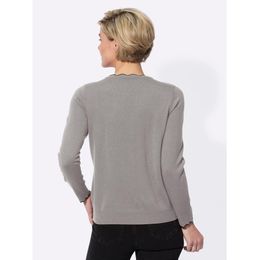 WITT WEIDEN V-Ausschnitt-Pullover in steingrau | Gr.: 40