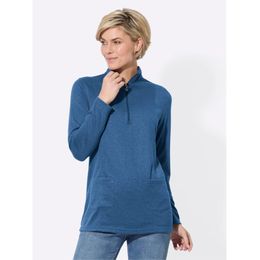 WITT WEIDEN Longshirt in mittelblau-meliert | Gr.: 36