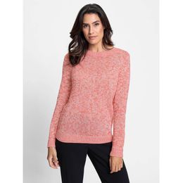 WITT WEIDEN Langarm-Pullover in ecru-erdbeere-meliert | Gr.: 38