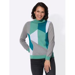 WITT WEIDEN Pullover in salbei-aquapetrol-gemustert | Gr.: 40