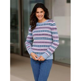 WITT WEIDEN Jacquardpullover in taubenblau-erika-gemustert | Gr.: 46