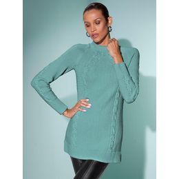 CRÉATION L Rollkragenpullover CREATION L "Longpullover", Damen, Gr. 48, grün (salbei), 50% Viskose, 28% Polyester, 22% Polyamid, unifarben, Pullover