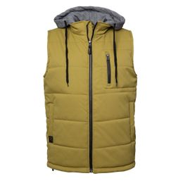 Steppweste HERO by John Medoox "VITO mit Kapuze Steppweste", Herren, Gr. M, gr&uuml;n nut, 100% Polyester, regular fit lang, Westen Steppweste, Steppweste Kapuze Gef&uuml;ttert f&uuml;r Herren