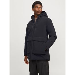 Jack & Jones Parka JACK & JONES "JCOCHARLIE PARKA JACKET BF", Herren, Gr. M, schwarz, Web, Obermaterial: 100% Polyester, unifarben, normal, gerader Abschluss, Jacken