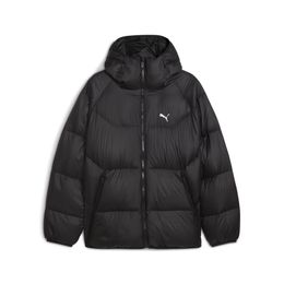 Daunenjacke Puma "Daunen-Pufferjacke mit Kapuze Herren", Herren, Gr. L, schwarz, Obermaterial: 100% Polyester; Futter: 100% Polyester; Füllung: 10% Federn, 90% Entendaunen; Kapuzenfüllung: 100% Polyester; Seitentasche – Unten: 100% Polyester, Jacken