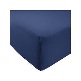 REDBEST Single-Jersey Spannbettlaken Pittsburgh in dunkelblau | Gr.: 90x190 cm - 100x200 cm