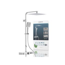 Franz Joseph Schütte OCEAN Überkopfbrause-Set, Chom/Weiß, mit Thermostatarmatur, mit Ablage | Gr.: onesize