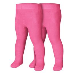 Playshoes Thermo-Strumpfhose uni Doppelpack in Pink | Gr.: 122/128